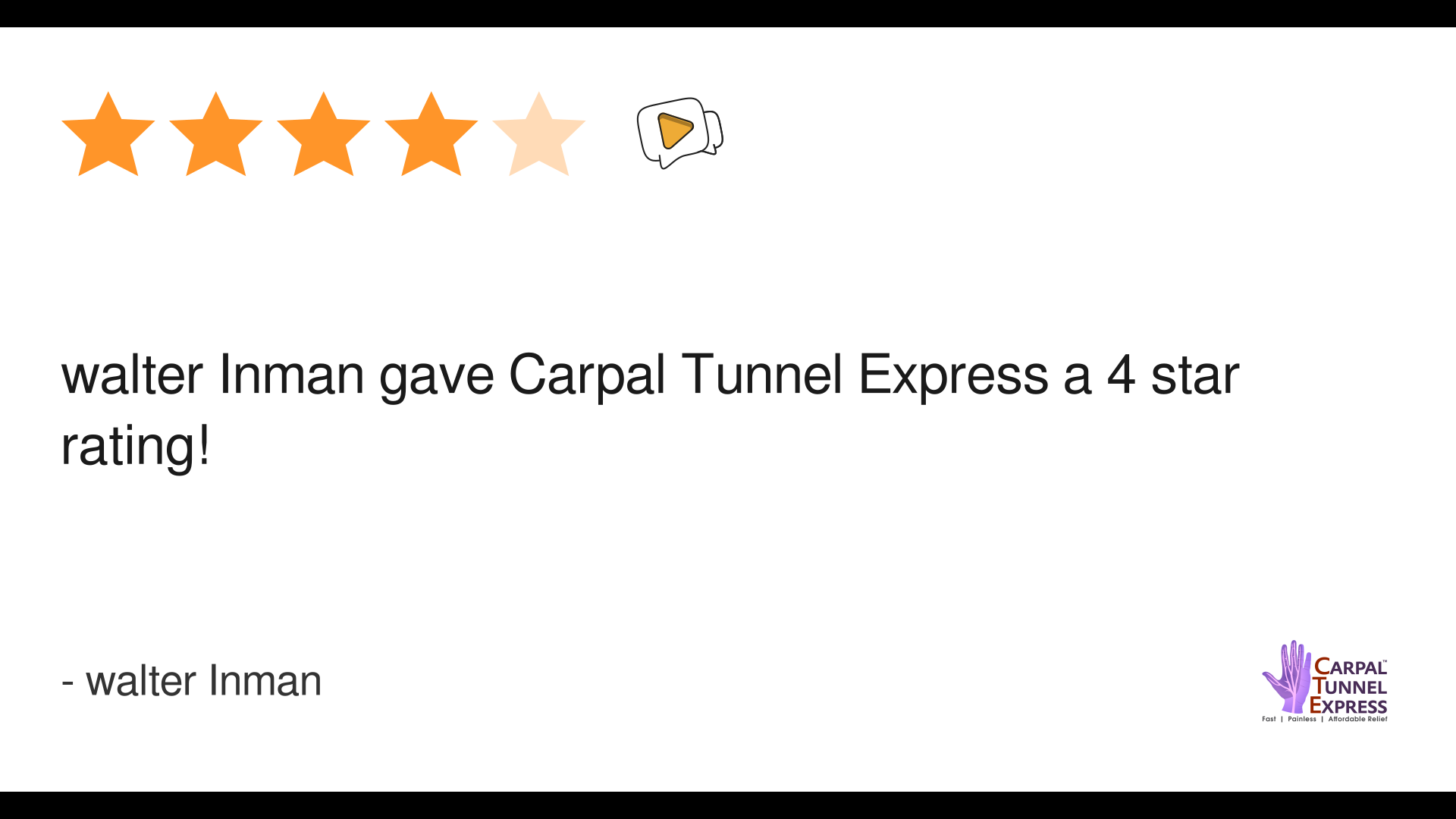 walter Inman left a 4-star review